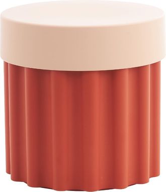 HowHomely Couchtisch 36x36x37 cm Design rot Beistelltisch Leichter Seitentisch aus Kunststoff mit gl&auml;nzender Oberfl&auml;che Nachttisch dekoratives Element
