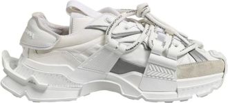 Dolce & Gabbana Homme, Chaussures, Blanc, Taille: 40 1/2 EU Blanc Gris Space Baskets Cuir Dagneau