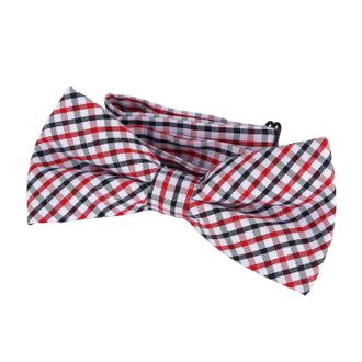 DonDon Edle karierte Fliege bzw. Schleife mit Haken - bereits gebunden und verstellbar