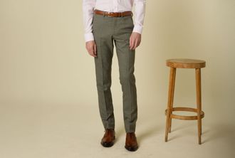 Bexley Pantalon Lazare - Costume homme kaki clair chin&eacute;