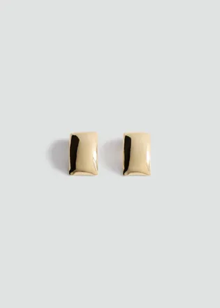 Mango Boucles doreilles rectangulaires or - Femme - Taille unique - MANGO