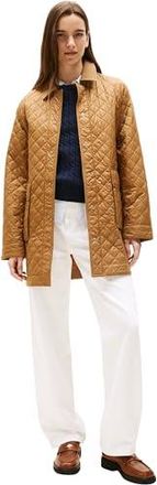 Tommy Hilfiger Veste Matelass&eacute;e Femme Padded Nylon Quilted Longue, Marron (Hickory), S