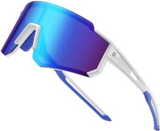Duco Lunettes de soleil de sport polarisées pour homme et femme Protection UV400 Baseball Cyclisme Course à pied Pêche Lunettes de soleil DC0068, Cadre bla