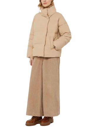 Weekend by Max Mara Cotton Velvet, Wide-Leg Trousers - Beige