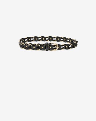 Isabel Marant Ceinture Bali En Cuir - Femme - Noir Et Dor&eacute; - Taille75 - Isabel Marant