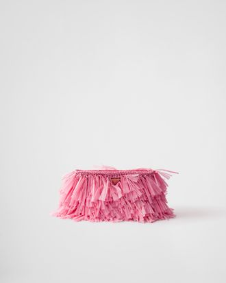 Prada Mittelgro&szlig;e H&auml;kel-Clutch mit Fransen