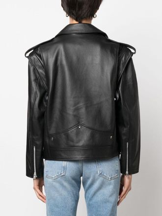 ARMARIUM Lambskin Leather Biker Jacket - Black