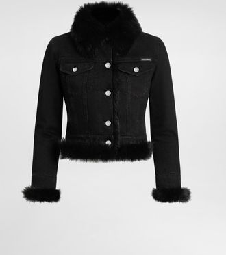 Dolce & Gabbana Denim Jacket Lined With Fur - Frau Denim Mehrfarbig 38
