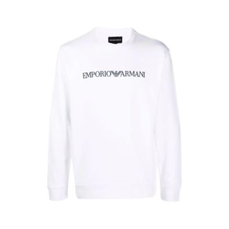 Emporio Armani Central Logo Sweatshirt - - Sweatshirts & Hoodies - Herren - Wei&szlig; - XL
