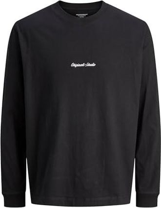 Jack & Jones Jornorrebro EMB Ls Crew Neck Tee, Noir, XL Hommes