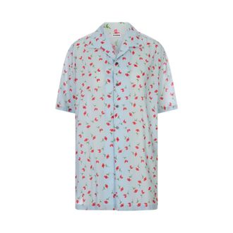 Jil Sander Homme, Chemises, Bleu, Taille: M Mini Dried Flowers Shirt
