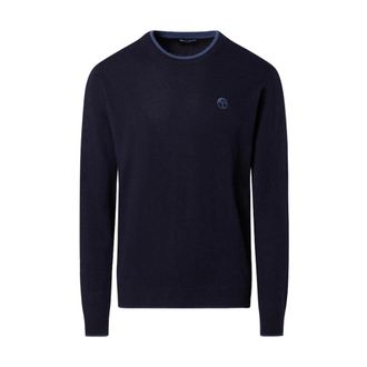 North Sails Homme, Pulls, Bleu, Taille: M Pull bleu avec bordure contrastée