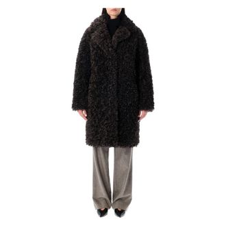 Stand Studio Stand Studio, Femme, Manteaux, Brun, Taille: 36 FR Manteau Cocoon en Shearling &Eacute;cologique