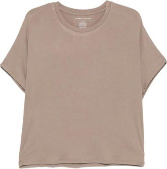 Majestic Filatures Femme, Tops, Brun, Taille: 36 FR Crew Neck T-Shirt