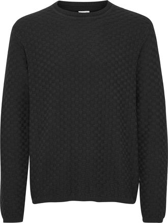 Solid SDElijah Herren Strickpullover Grobstrick Pullover mit Rundhalsausschnitt und Struktur Strick, Größe:L, Farbe:True Black (194008)