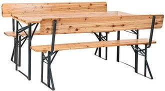 Dema Table et bancs de brasserie avec dossier Wasen 167 x 70 cm - 3 pces