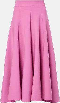 Oscar De La Renta High-Rise-Midirock aus einem Wollgemisch