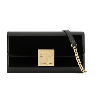 A|X Armani Exchange Femme, Sacs, Noir, Taille: ONE Size Portafoglio a libro tracolla removibile logo