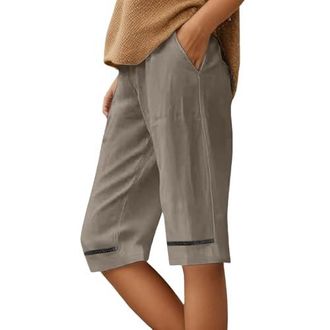 Generic Bermuda Fluide Femme Grande Taille Shorts Legging Nuit Anglaise Baggy Classe Smartphone Paillette Galbant Argent&eacute; Yoga Assorti Les Scout Matiere Chaus