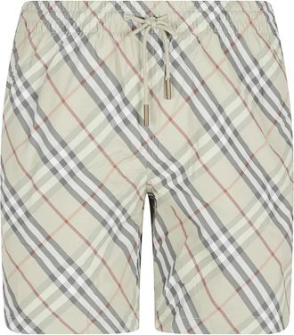 Burberry Homme, Maillots de bain, Vert, Taille: S Check Swim Shorts
