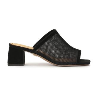 Kazar Schwarze Netz-Pantoletten auf einem niedrigen Pfosten - - Shoes - Damen - Schwarzk - 35 EU