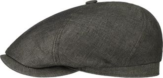 Stetson Brooklin Leinen Schirmmütze Damen Herren Fischgratmuster Ballonmütze Frühjahr Sommer anthrazit XXL (62-63 cm)