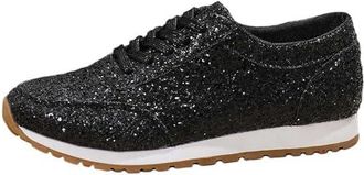 Generic Baskets plates &agrave; paillettes pour femme - Confortables et respirantes - Chaussures de sport - Chaussures de course en plein air - Chaussures larges pou