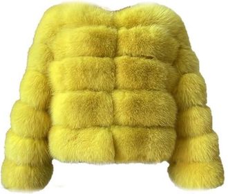 ZhuiKun Manteau en Fausse Fourrure pour Femme Pardessus Court en Fourrure Artificielle Solide Épais Chaud Parka Veste - Style 2, XXL