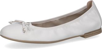Caprice Damen Ballerinas aus Leder mit Schleife, Weiß (White Nappa), 37 EU
