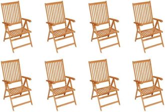 vidaXL Vidaxl - Garten-Liegestühle 8 Stk. Massivholz Teak