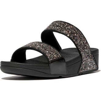 FitFlop Fitflop Lulu 2 Bar Glitter Polyurethan Damen Sandalen Schwarz/Multi