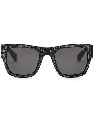 Philipp Plein Eyewear lunettes de soleil carr&eacute;es &agrave; ornements - Noir