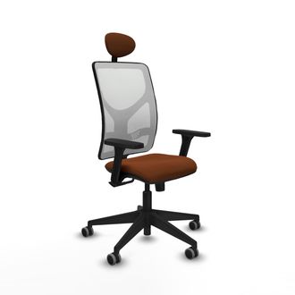 Piqueras y Crespo B&uuml;rostuhl mit verstellbaren Armlehnen, h&ouml;henverstellbare Lendenwirbelst&uuml;tze und festes Kopfteil, ausgestattet mit 3 Positionen und Schneideschaum, Wei