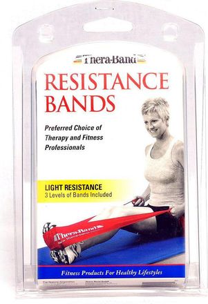 Theraband Thera-Band Unisex - Erwachsene 226448 Übungsbänder im Set LEICHT, gelb/rot/grün, 3 x 1,50 m Länge