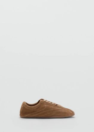 Mango Baskets cuir empi&egrave;cement contrastant sable - Femme - 35 - MANGO