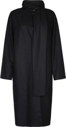 Harris Wharf London Femme, Manteaux, Noir, Taille: 36 FR Manteau &Eacute;charpe M&eacute;lange Cachemire