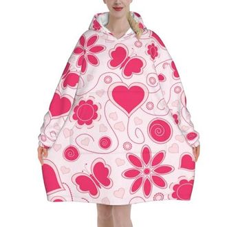 Generic Couverture &agrave; capuche portable pour femme, motif amour de la Saint-Valentin, couverture douce et surdimensionn&eacute;e