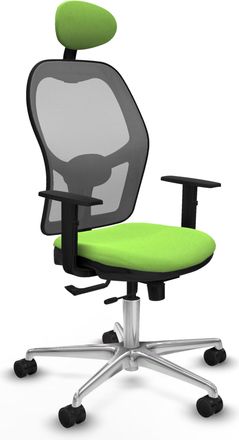Piqueras y Crespo Verstellbarer Schreibtischstuhl mit 1D-Armen, h&ouml;henverstellbare Lendenwirbelst&uuml;tze und festes Kopfteil, ausgestattet mit Syncro/Traslack und injiziert