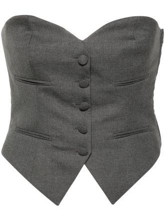 Moschino Schulterfreies Oberteil - Grau