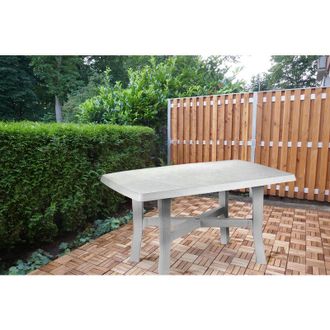 Dmora Dmora Table dext&eacute;rieur rectangulaire, Made in Italy, couleur blanche, Dimensions 88 x 72 x 138 cm
