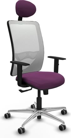 Piqueras y Crespo Schreibtischstuhl mit Rollen aus Gummi Zulema mit 1D-Armen, h&ouml;henverstellbarer Lendenwirbelst&uuml;tze und festem Kopfteil, ausgestattet mit 3 Positionen u