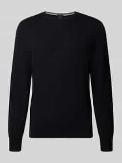 HUGO BOSS Pullover aus Wolle Kaschmir mit Rippabschl&uuml;ssen