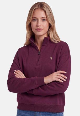 U.S.Polo Association Sweatshirt mit Stehkragen und gesticktem Brustlogo Weiches Damen-Sweatshirt mit Rippb&uuml;ndchen und normaler Passform