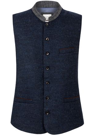 Stockerpoint Herren Jules1 Trachtenweste, blau grau, 46