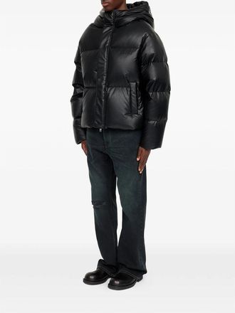 Maison Margiela Quilted Leather-Effect Bomber Jacket - Black