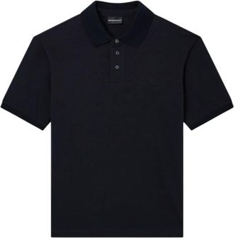Emporio Armani Homme, Tops, Noir, Taille: XL Polo en jersey slim-fit avec aigle jacquard all-over