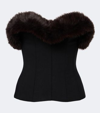 DAVID KOMA Top aus einem Wollgemisch