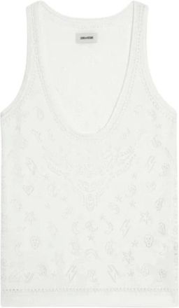 Zadig&Voltaire Femme, Tops, Blanc, Taille: 38 FR Jossy Tank Top