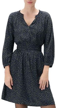 Caroll Robe Courte Manches longues Evasée, patineuse marine 40