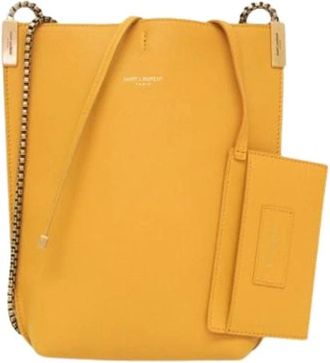Saint Laurent Pre-owned Petit Sac Hobo Cha&icirc;ne - Femme - Pre-owned - Jaune - Taille: ONE Size